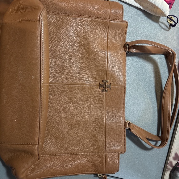 Tory Burch | Bags | Tory Burch Cognac Pebbled Leather Tote | Poshmark